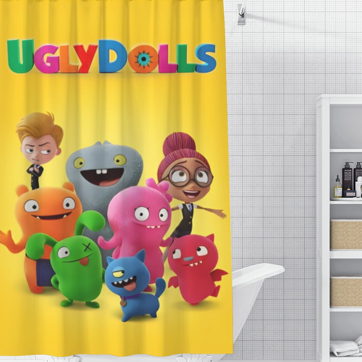 UglyDolls shower curtain features an iconic print, is waterproof and ...