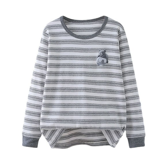 Ugoldhm Big Boys Trendy Raglan Shirt Classic Stripe Long Sleeve Casual ...