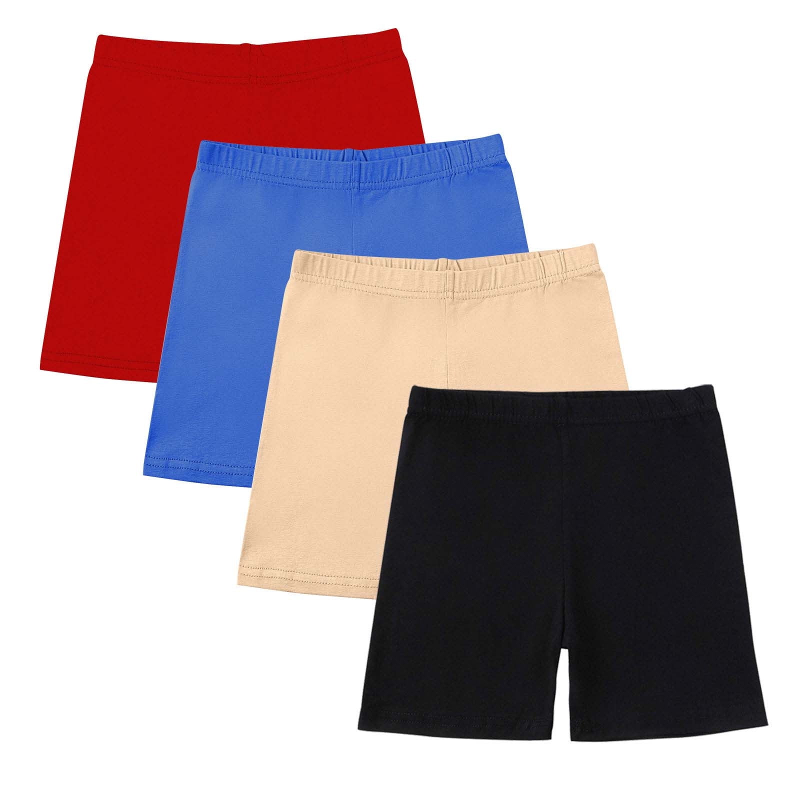 Ugoldhm Girls 4-Packs Yoga Shorts Cotton Stretch Summer Comfy ...