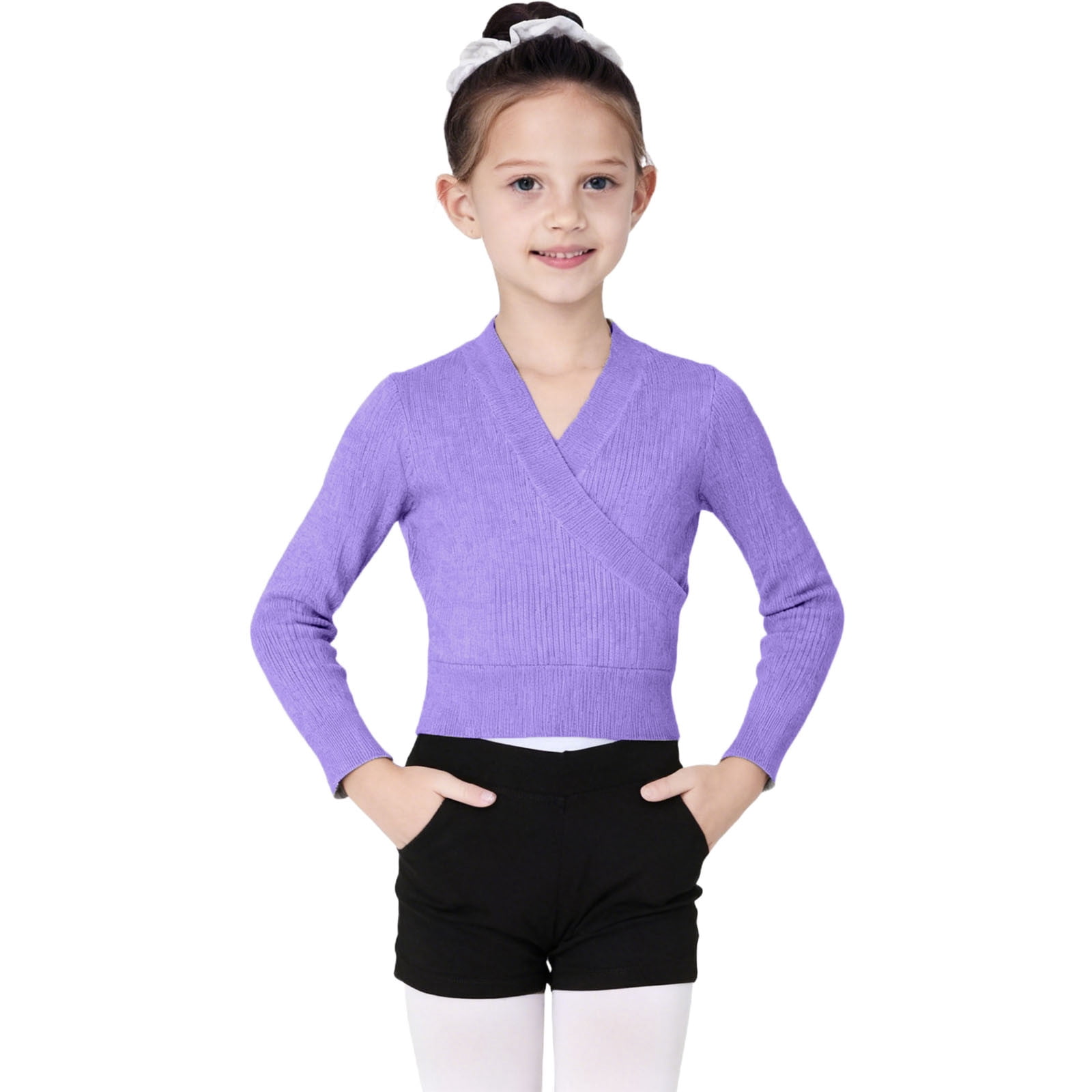 Ugoldhm Girls' Ballet Wrap Top Crop Dance Shawl Cardigan Coat Warm Up ...