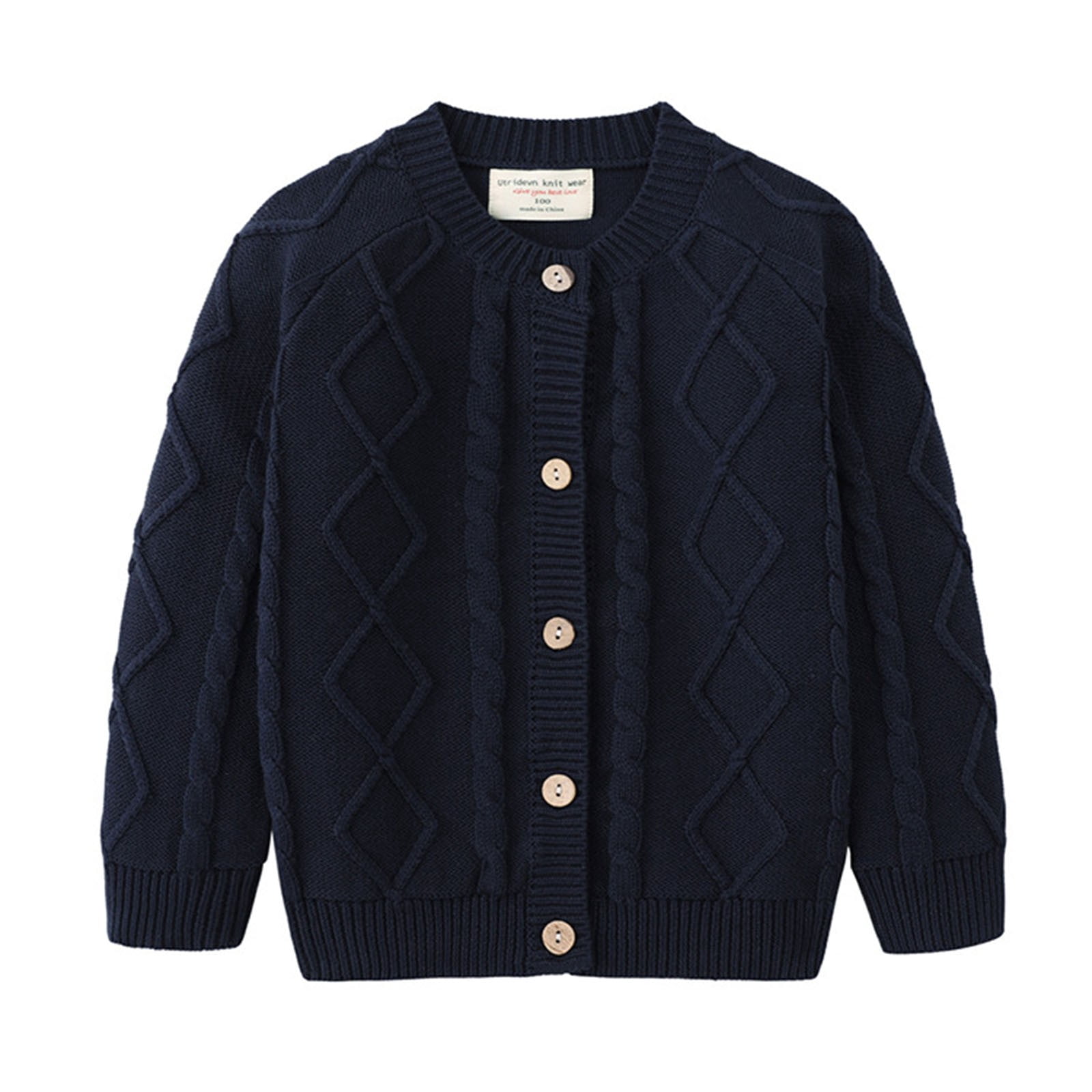 Ugoldhm Kids Cable Knit Cardigans Button Up Cotton Comfy Sweaters Fall ...