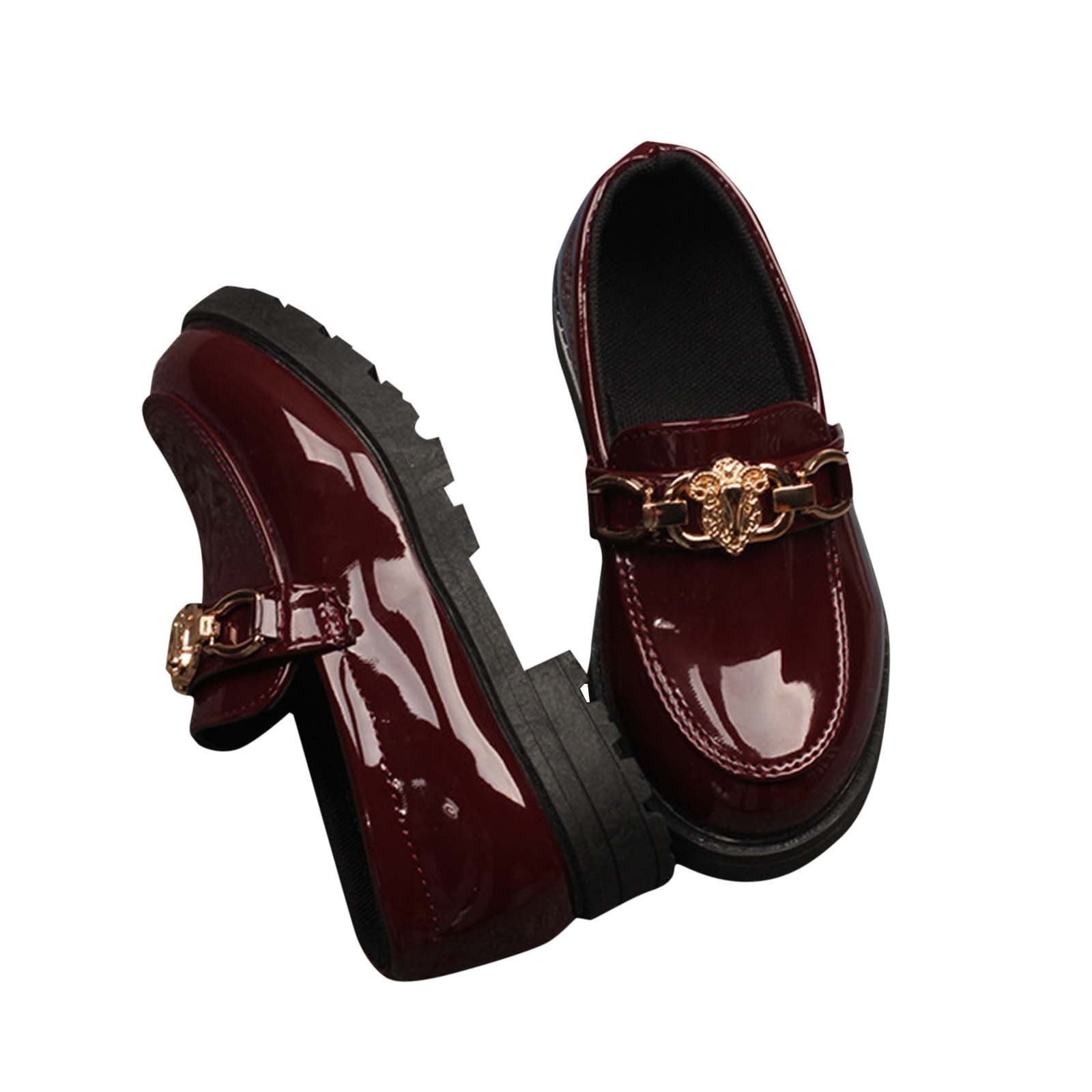 Ugoldhm Little Girls Classic British Loafers Durable Soft Sole for ...