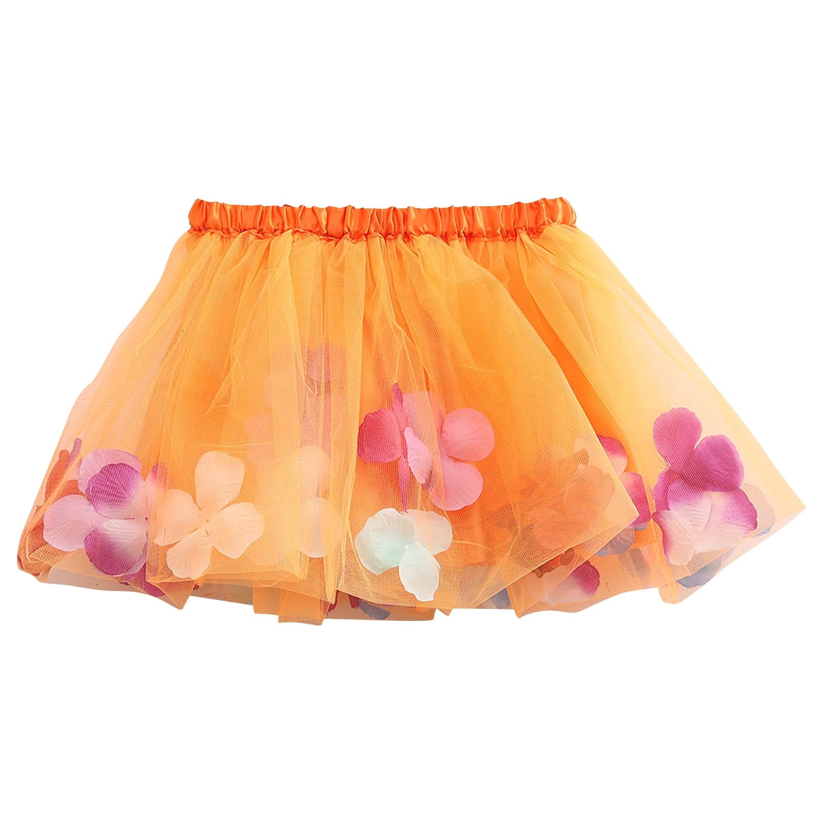 Ugoldhm Little Girls Mesh Skirt Elastic Waist Layered Summer Dance ...