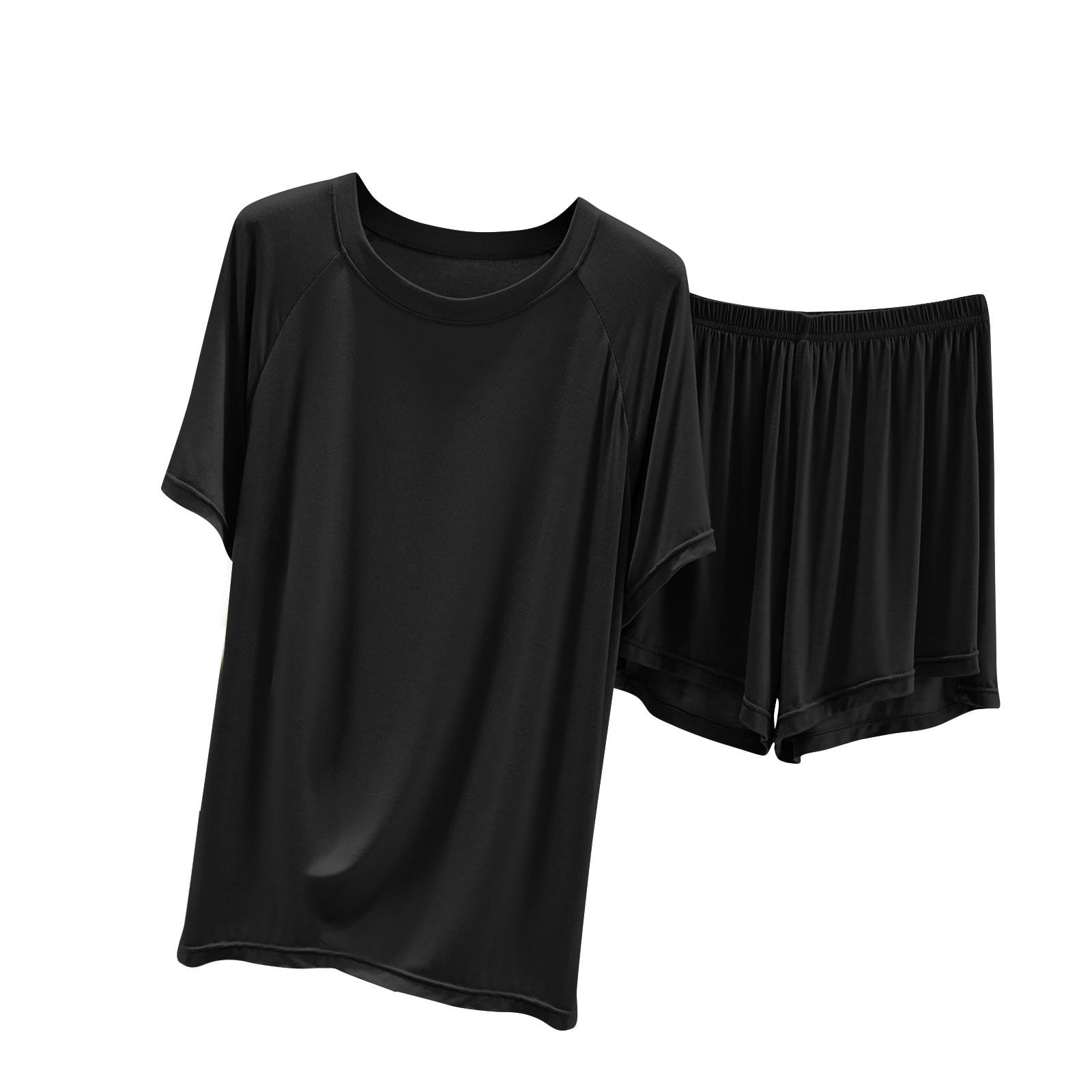 Ugoldhm Sleepwear for Women Set - Summer Round Neck Shorts Pajamas Set ... Ugoldhm Sleepwear for Women Set - Summer Round Neck Shorts Pajamas Set ...