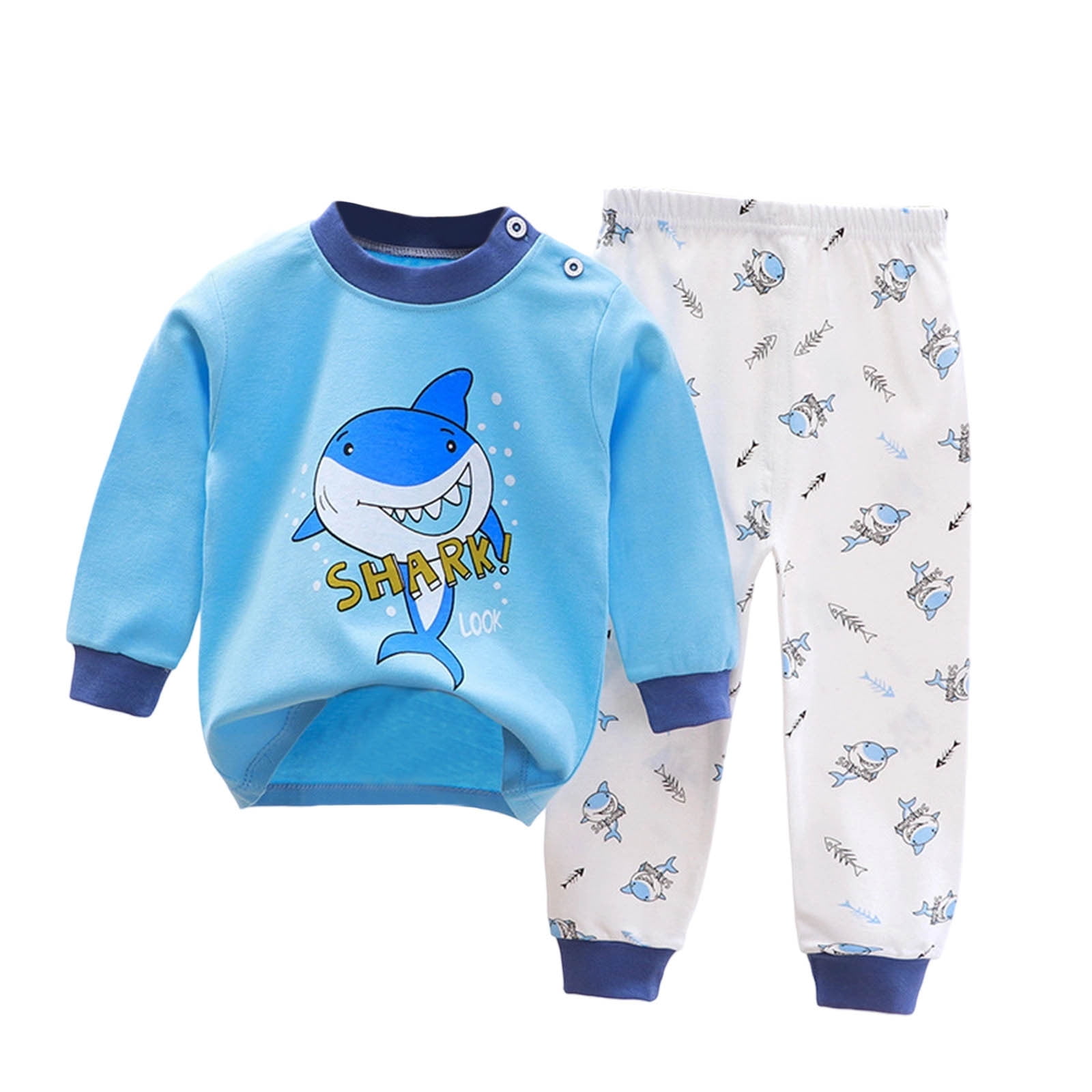 Ugoldhm Toddlers Kids Pajama Set Cartoon Printed Loose Sleepwear Fall ...