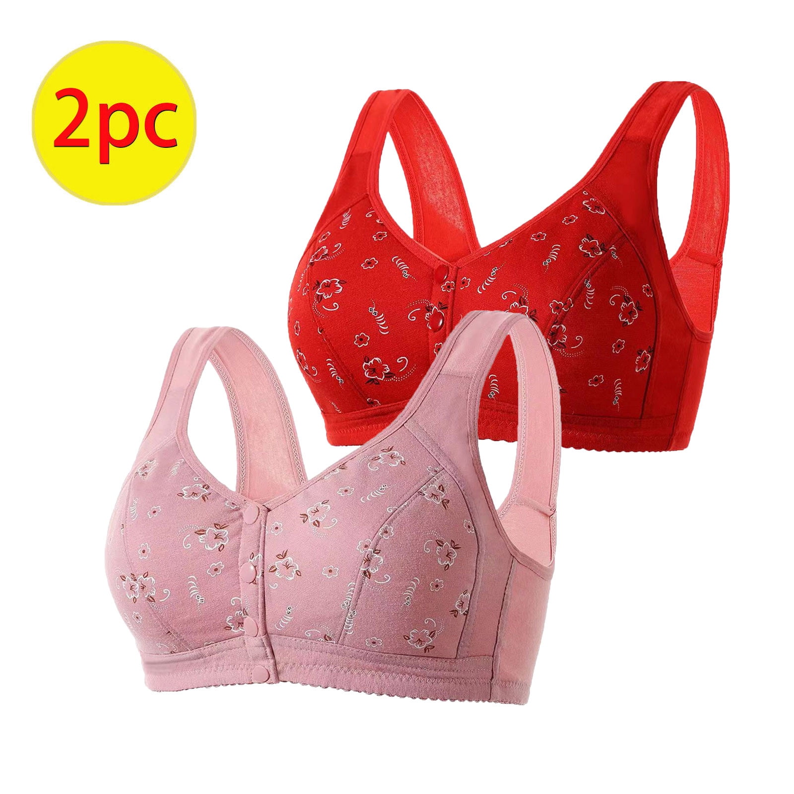 Ugoldhm Women Bralette Plus Size Front Closure Wireless Bras Full