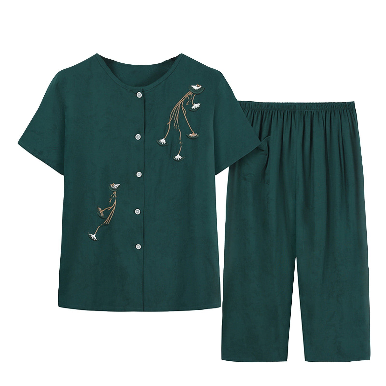 Ugoldhm Women Pajamas - Cotton Linen Lounge Set Short Sleeve Top ... Ugoldhm Women Pajamas - Cotton Linen Lounge Set Short Sleeve Top ...