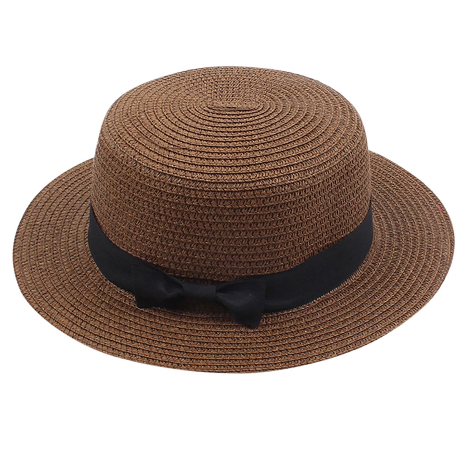 Ugoldhm Womens Mens Wide Brim Straw Panama Hat Summer Beach Sun Hat
