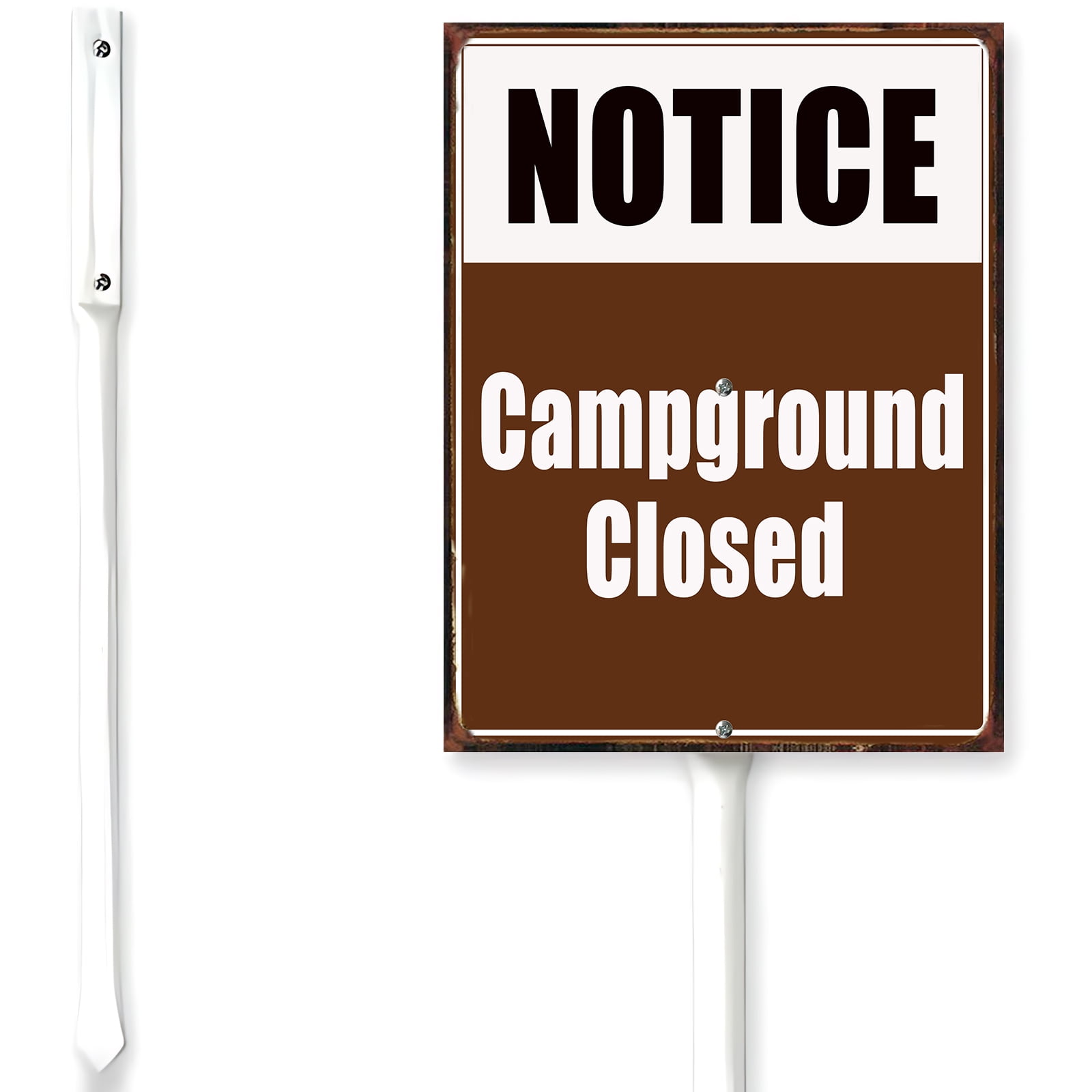Ugtell Campground Closed Aluminum Metal Sign 7x8.8inch With Stake ...