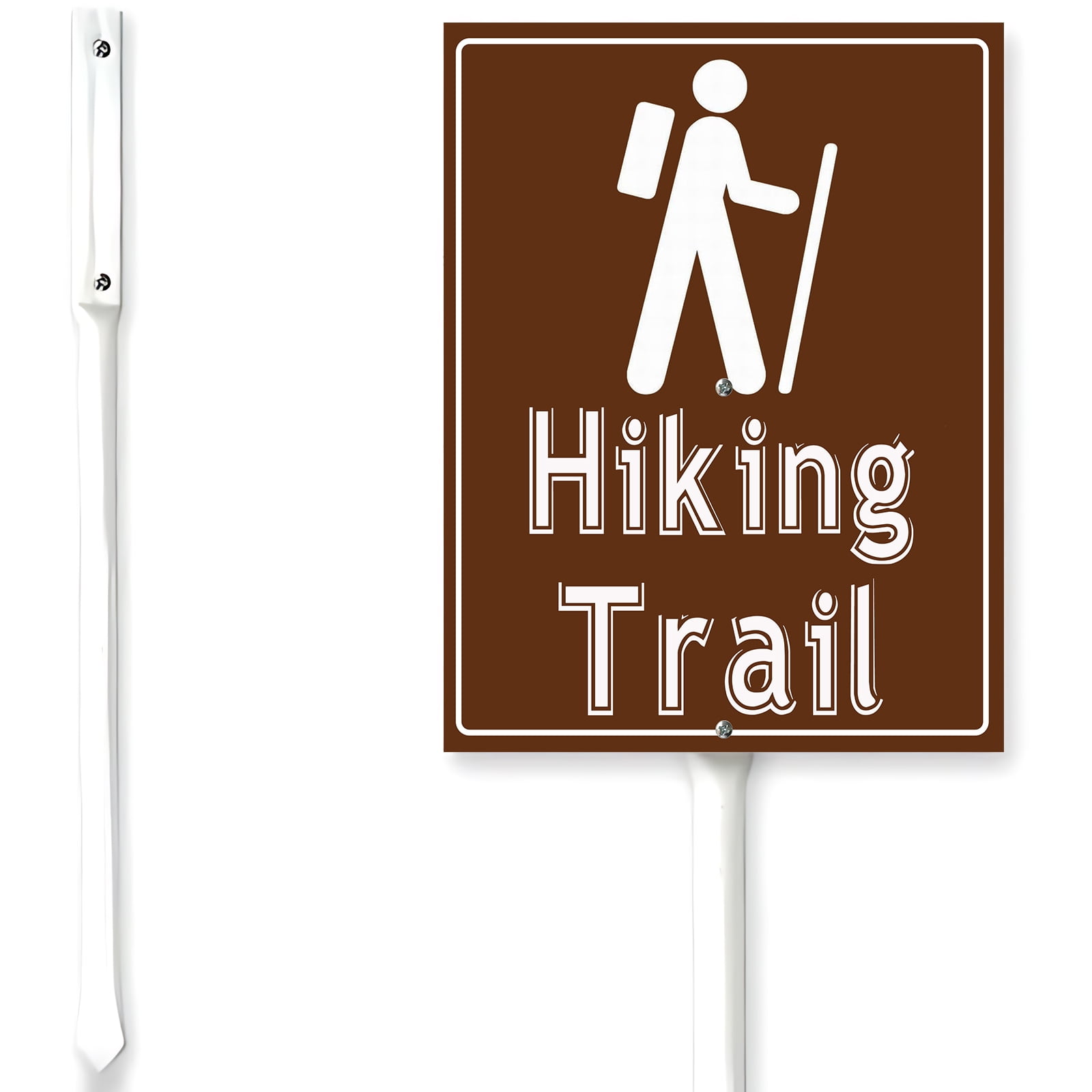 Ugtell Hiking Trail Aluminum Metal Sign 6x4.6inch With Stake Warning ...