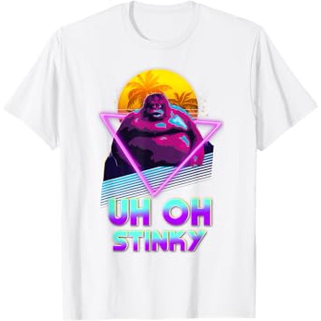 Uh Oh Stinky Poop Le Monke 80s Vaporwave Outrun Style T-Shirt - Walmart.com
