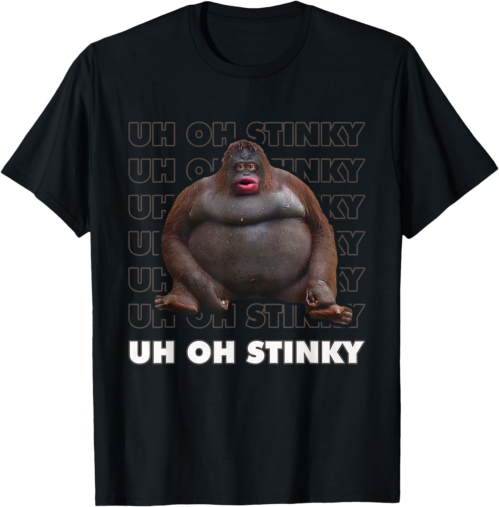 Uh Oh Stinky Poop Meme Funny Monkey T-Shirt,Light Blue Color,Size YXS ...
