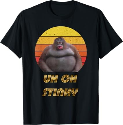 Uh Oh Stinky Poop Vintage Retro Dank Memes Le Monke T-Shirt - Walmart.com