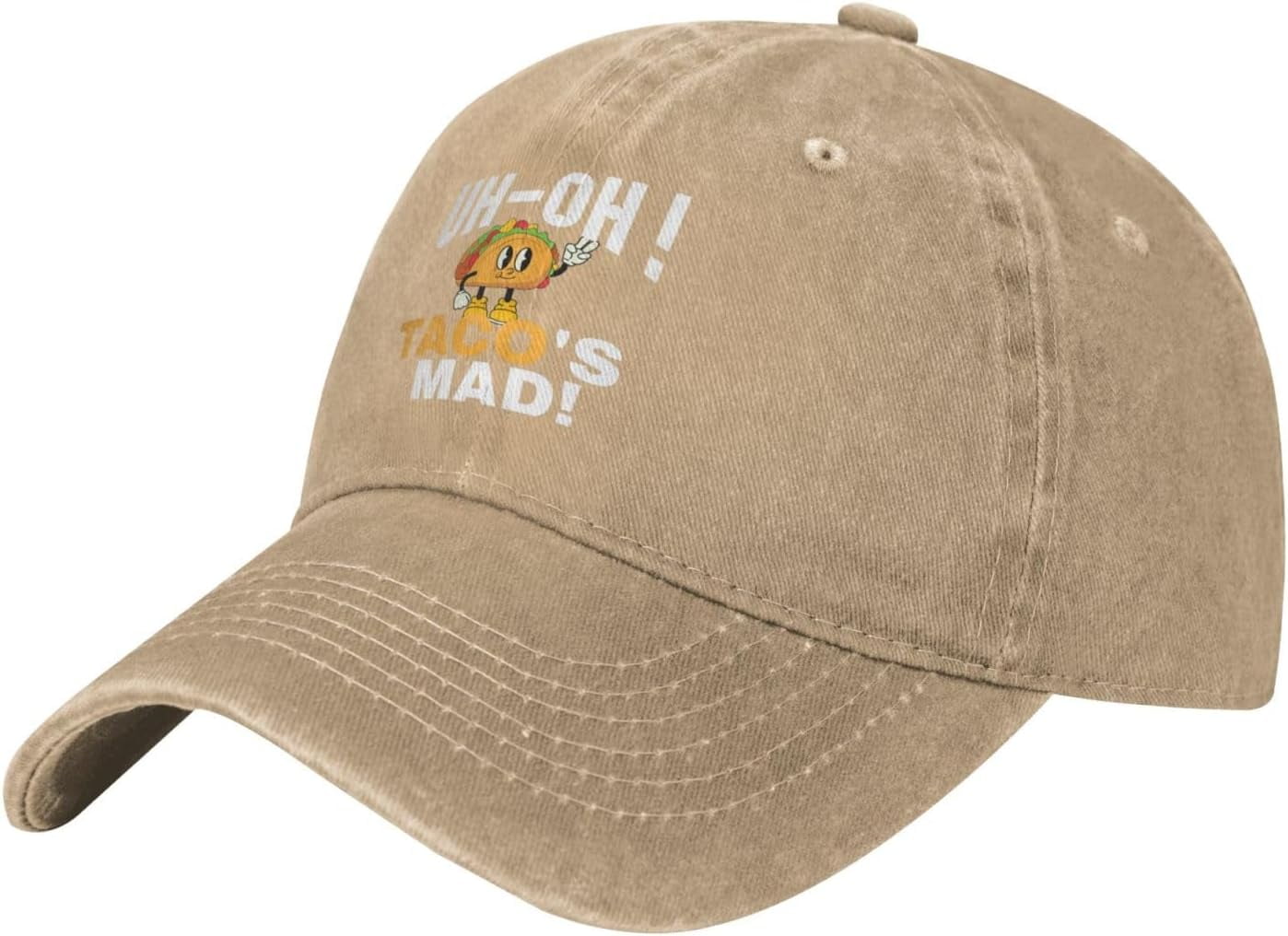 Uh-Oh Taco's Mad! Orange Faced Taco Retro Denim Hat Baseball Cap Unisex ...