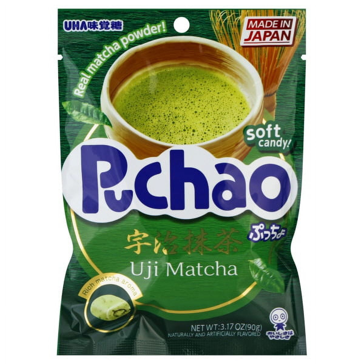 Uha Mikakuto Puchao Soft Chewy Uji Matcha Flavor Candy 317oz 90g