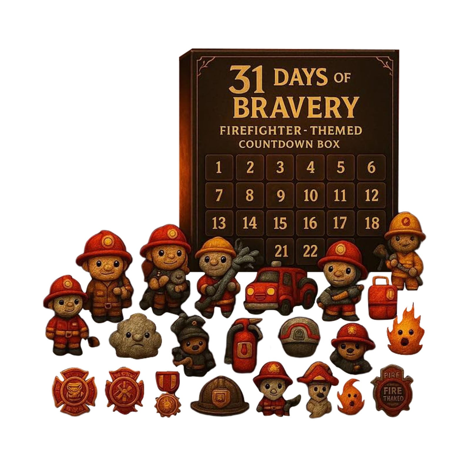 Uhnauch Firefighter Themed Advent Calendar - 31 Mystery Toys With Mini ...