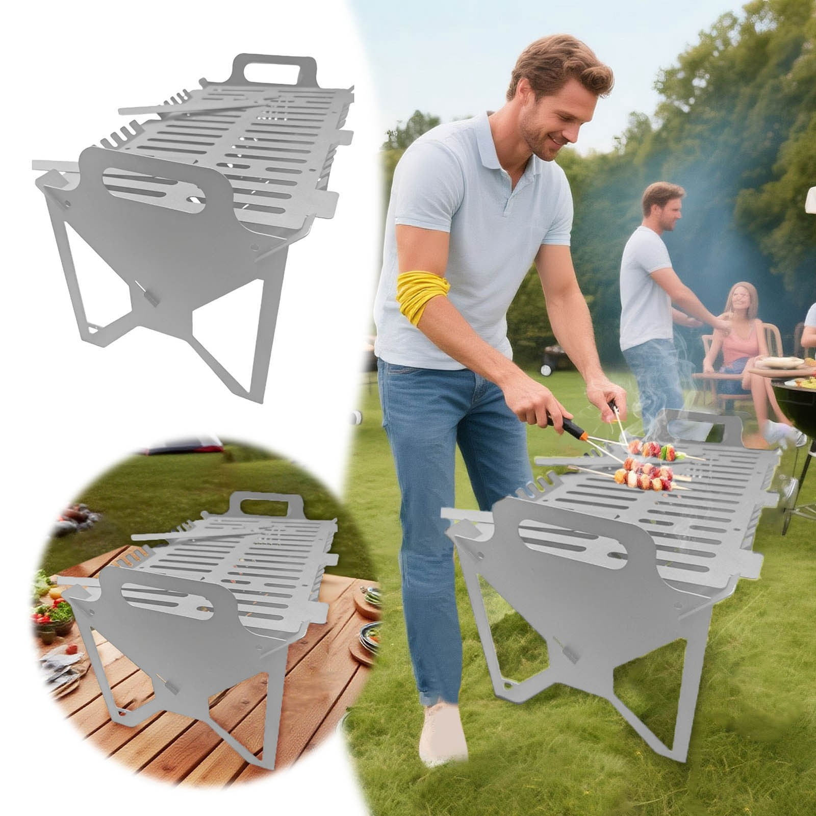 Uhnauch Foldable Portable Grill, Slot Grill Collapsible Bbq Grills ...