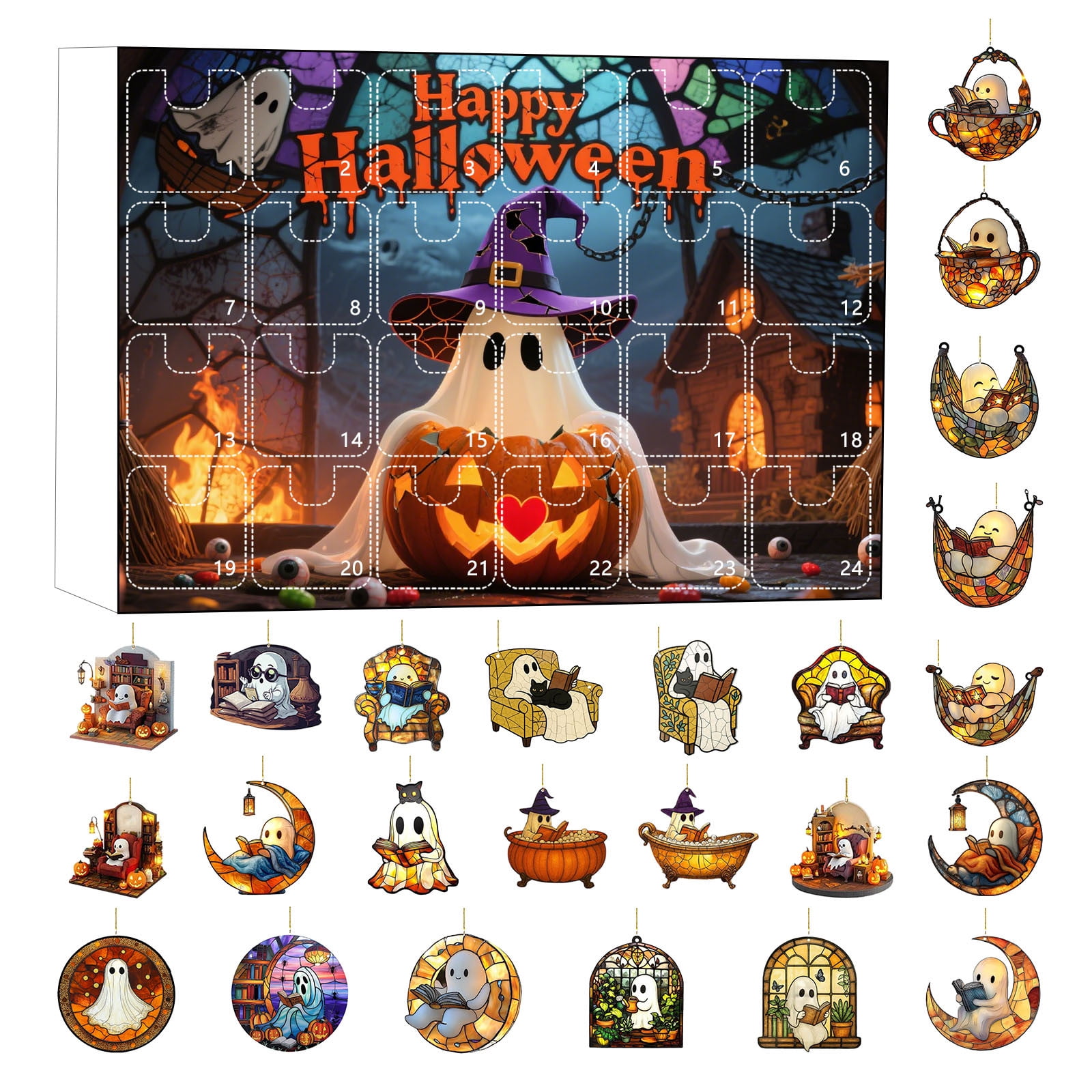 Uhnauch Halloween Ghost Countdown Blind Boxes - 31-Day Mystery Toy Set ...