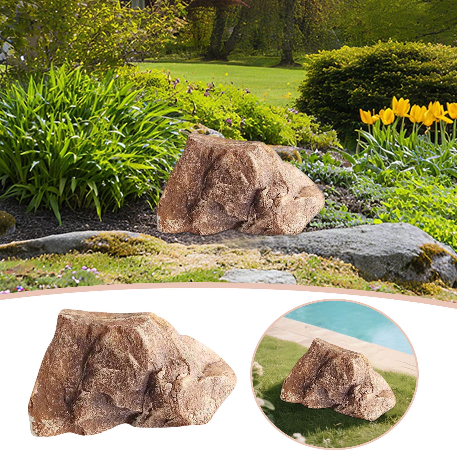 Uhnauch Outdoor Rock Cover, Artificial Landscape Boulder Enclosure ...