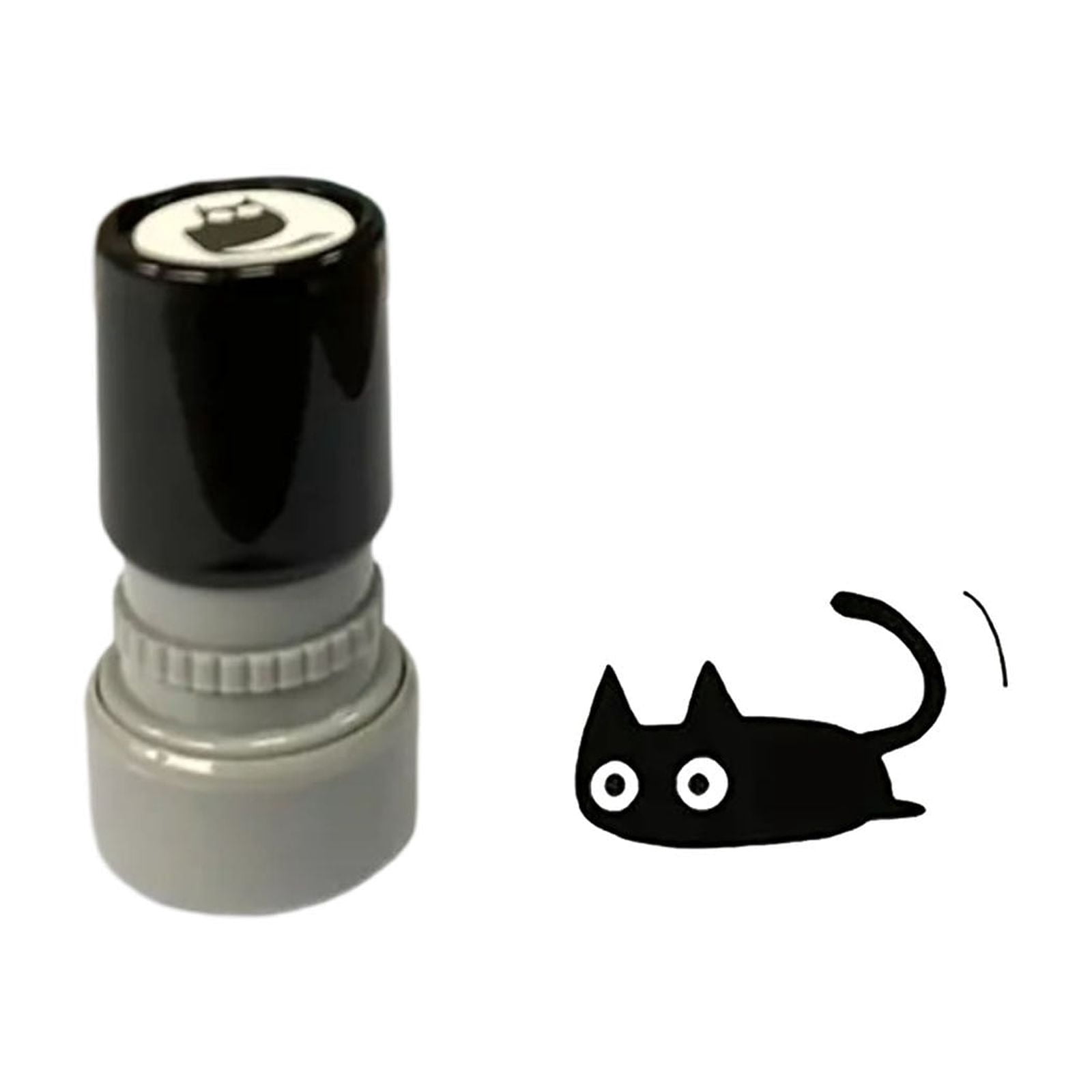 Uhnauch Playful Tilted Head Kitten Stamp - Black Cat Theme With Clear ...
