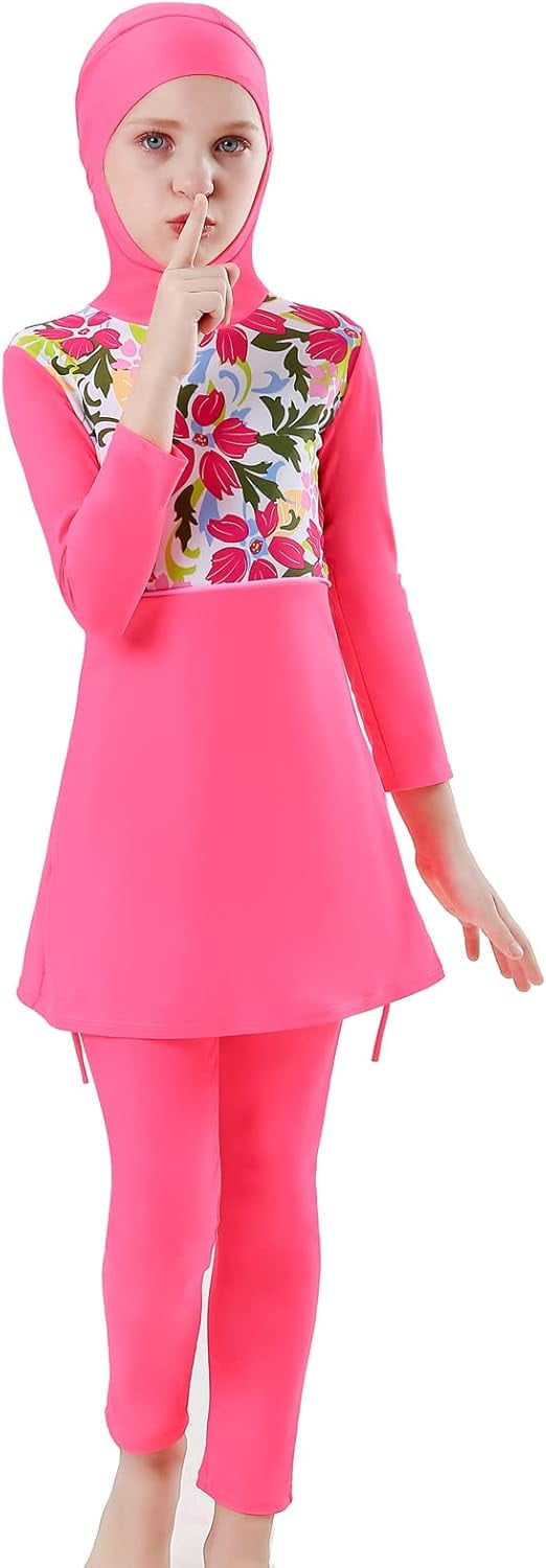 【Uhome】1-12 Years Girls Muslimah Swimsuit for Kids Swimwear suit ...