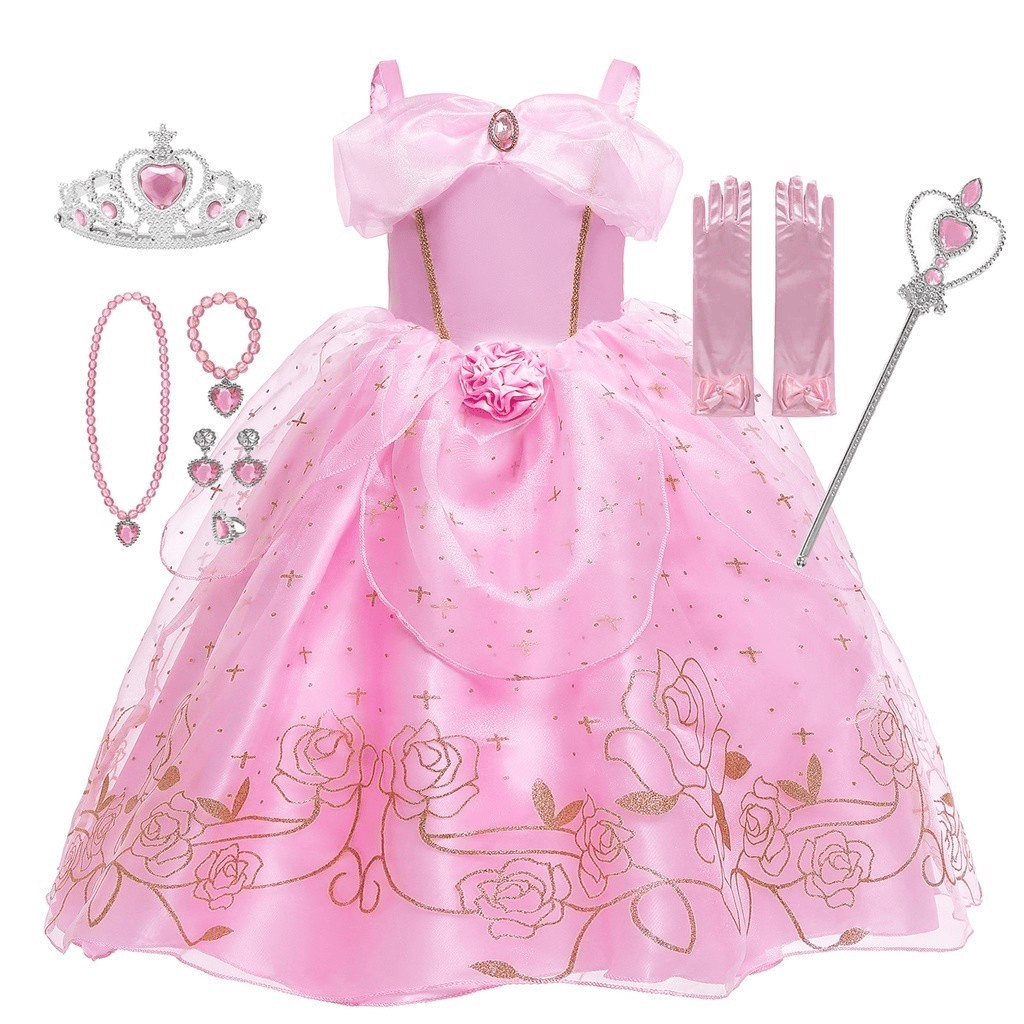 【Uhome】Princess Dresses for Girls Princess Costume Kids Off Shoulder ...