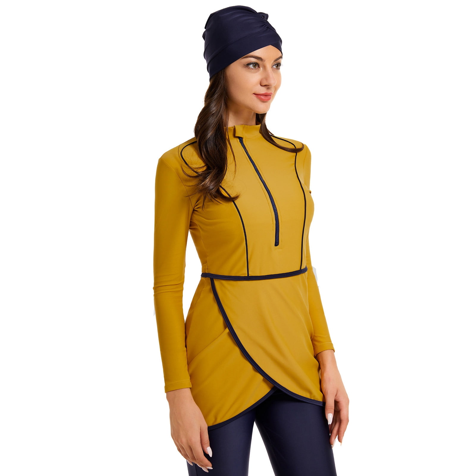 【Uhome】Women Modest Burkini Swimsuits Muslimah Swimwear Full Body Swim ...