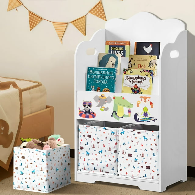 Uhomepro Kids Bookcase and Storage Kids Bookshelf Toy Storage Cabinet ...