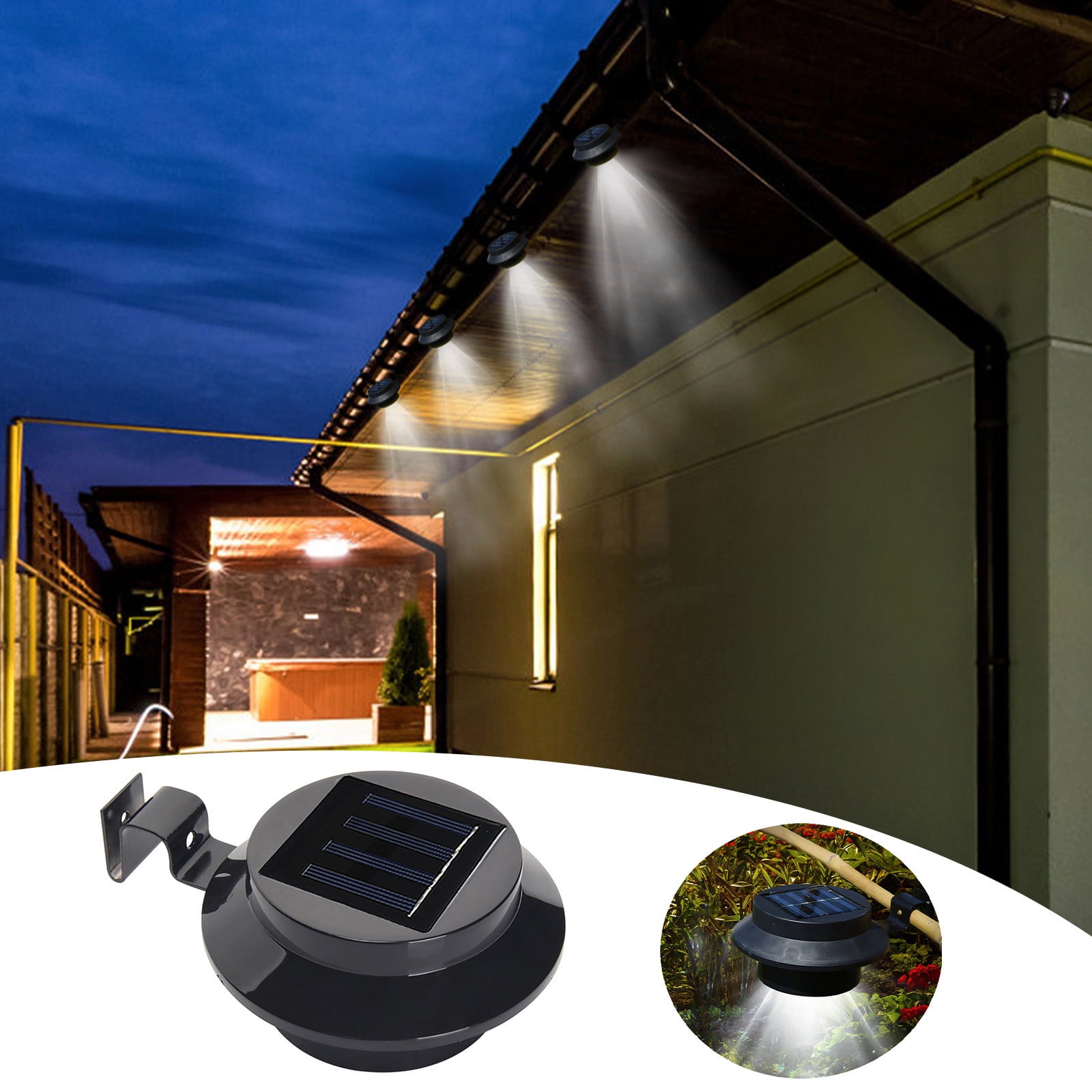 Uhuya Fence Solar Lamp, Wall Landscaping Lighting, Wireless Solar ...
