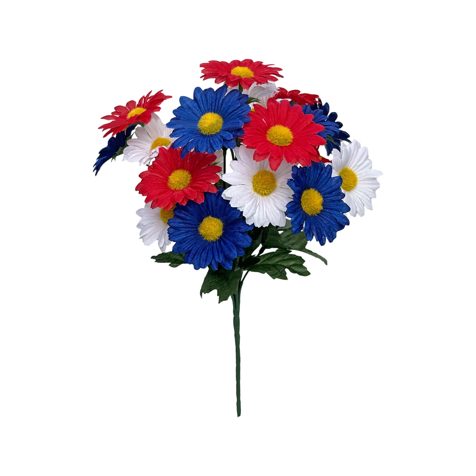 Uhuya Independence Day Decor Artificial Flowers, Fake Velvet Silk Roses ...