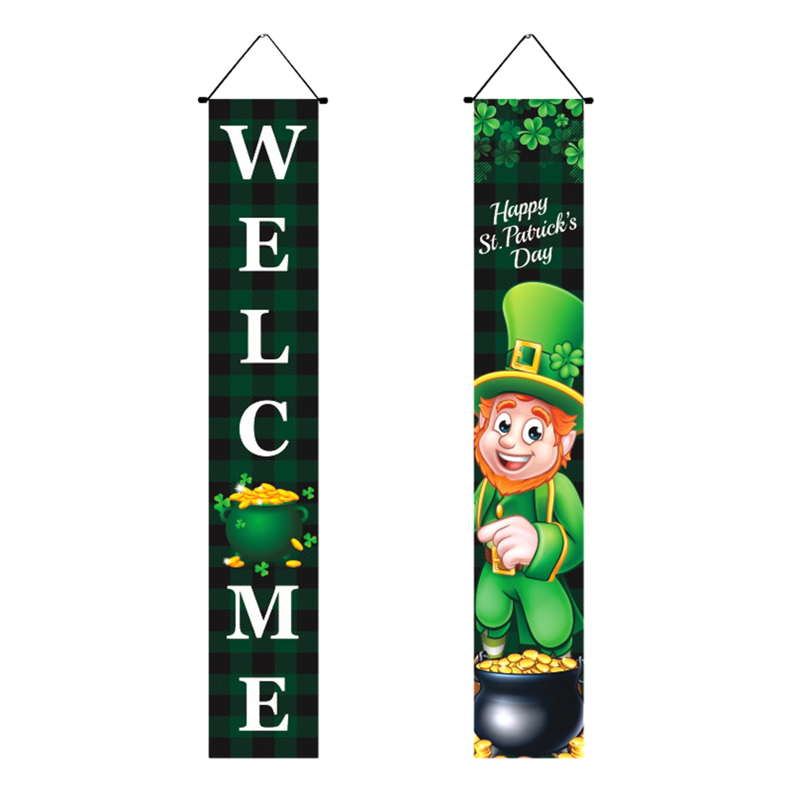 Uhuya St Patricks Day Door Banner St. Patrick's Day Decorative Front ...
