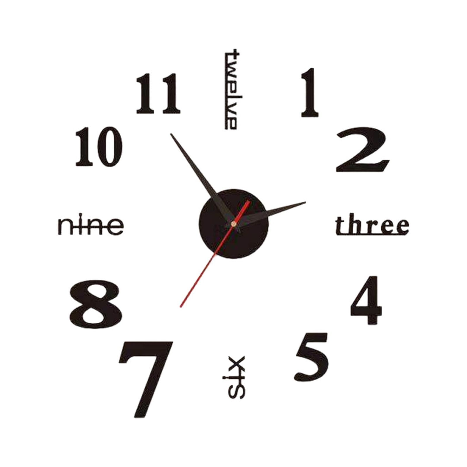 Uhuya Wall Clock Design Mirror Surface Wall Decorative Sticker Watches ...