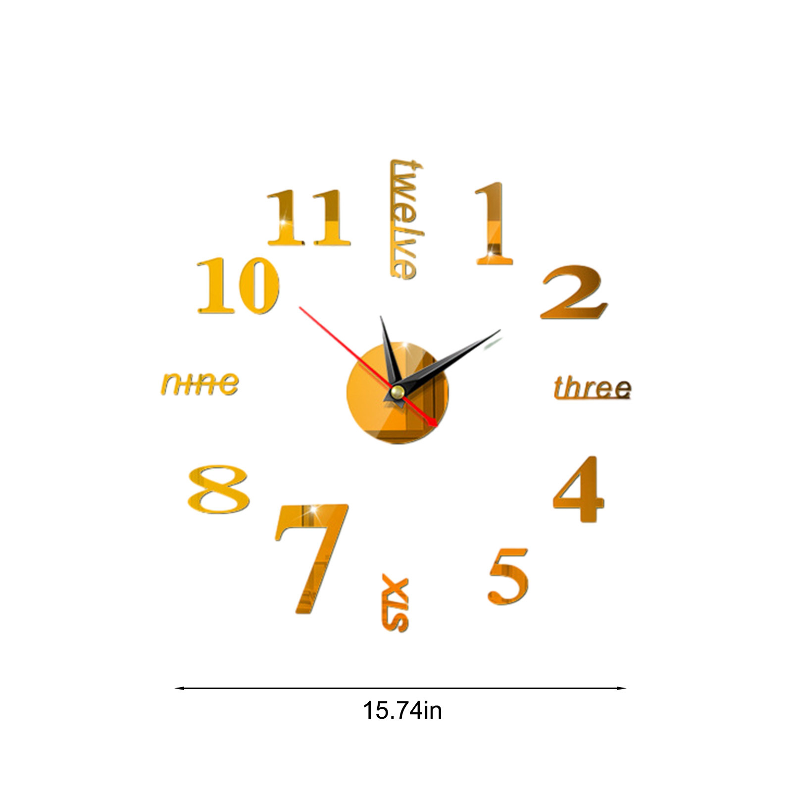 Uhuya Wall Clock Design Mirror Surface Wall Decorative Sticker Watches ...