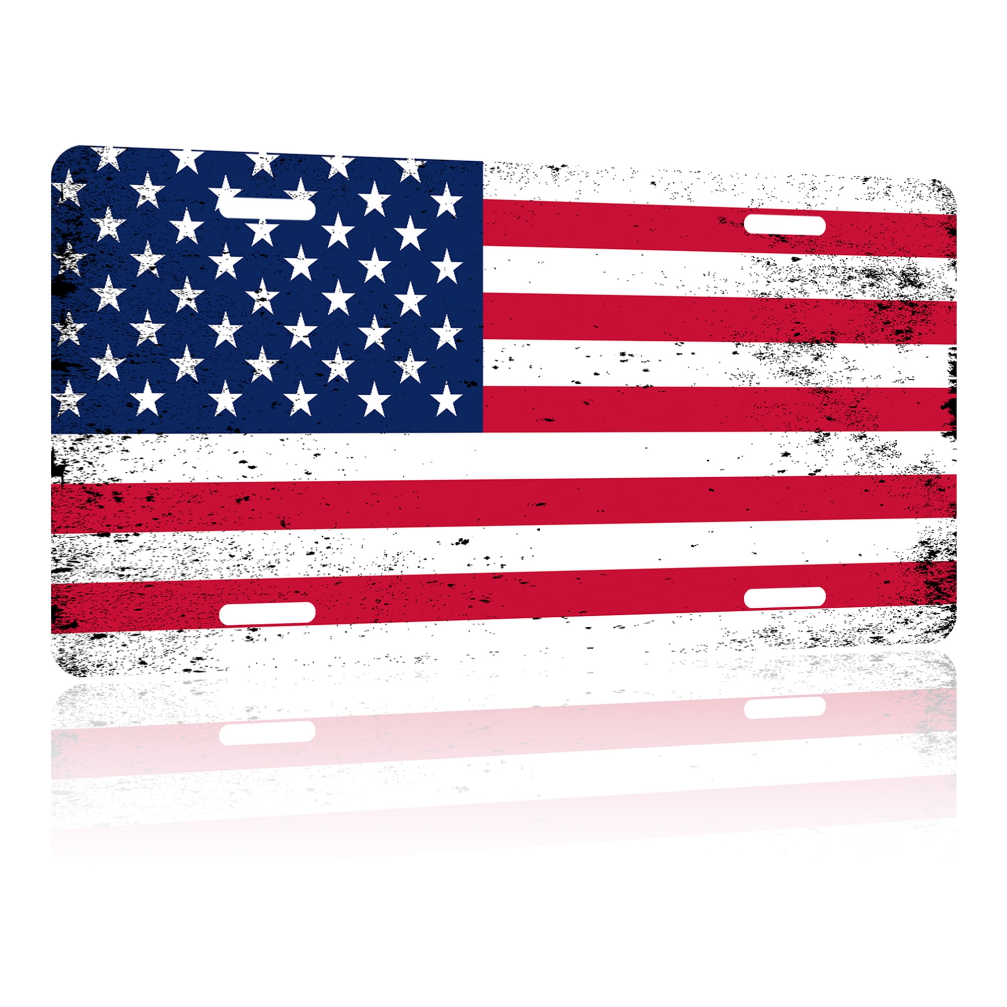 Uiaoiais Grunge USA Flag License Plates Aluminum Novelty License Plate ...