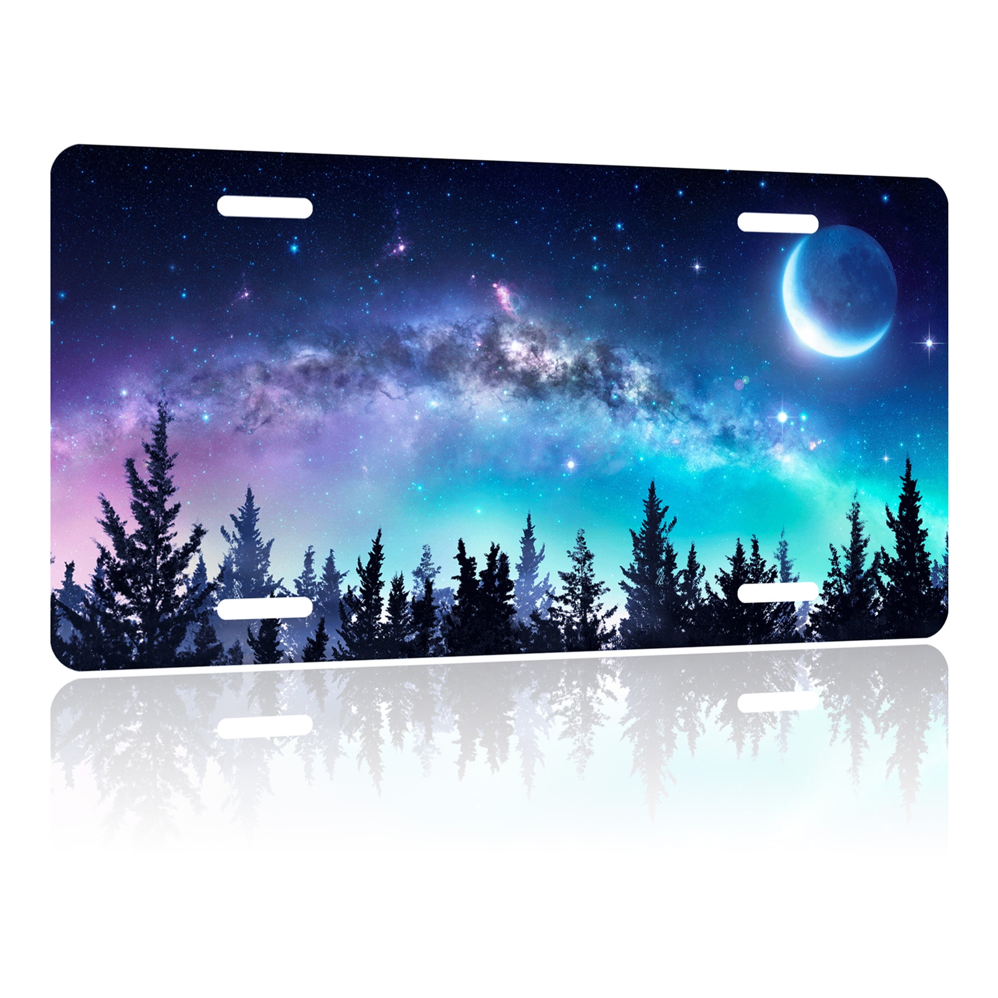 Uiaoiais License Plate Misty Forest Under Milky Way License Plate Cover ...