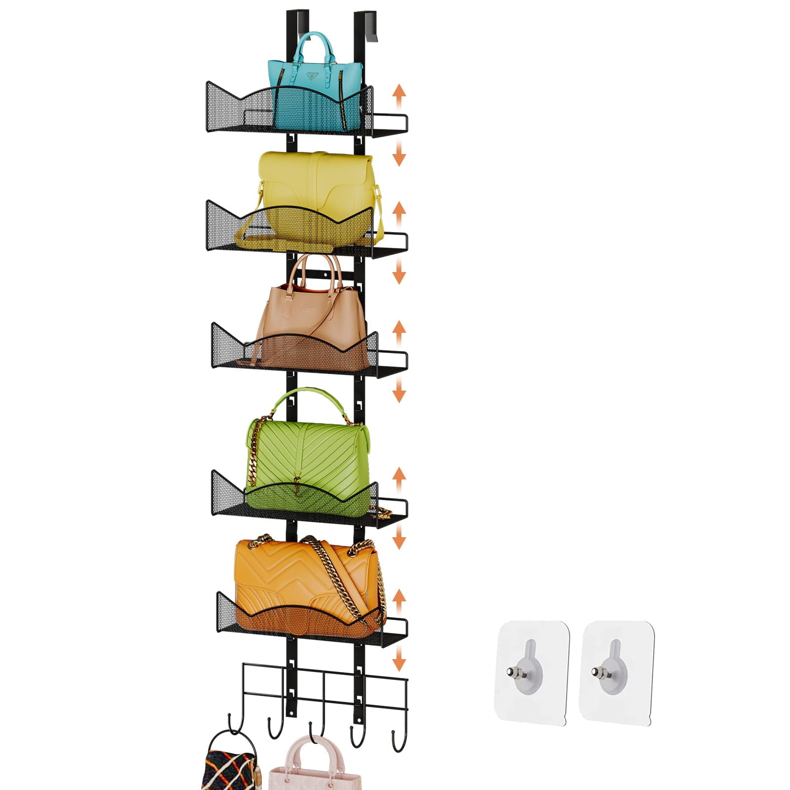 Uiithokyia Hanging Purse Handbag Organizer Rack, Adjustable Over The ...