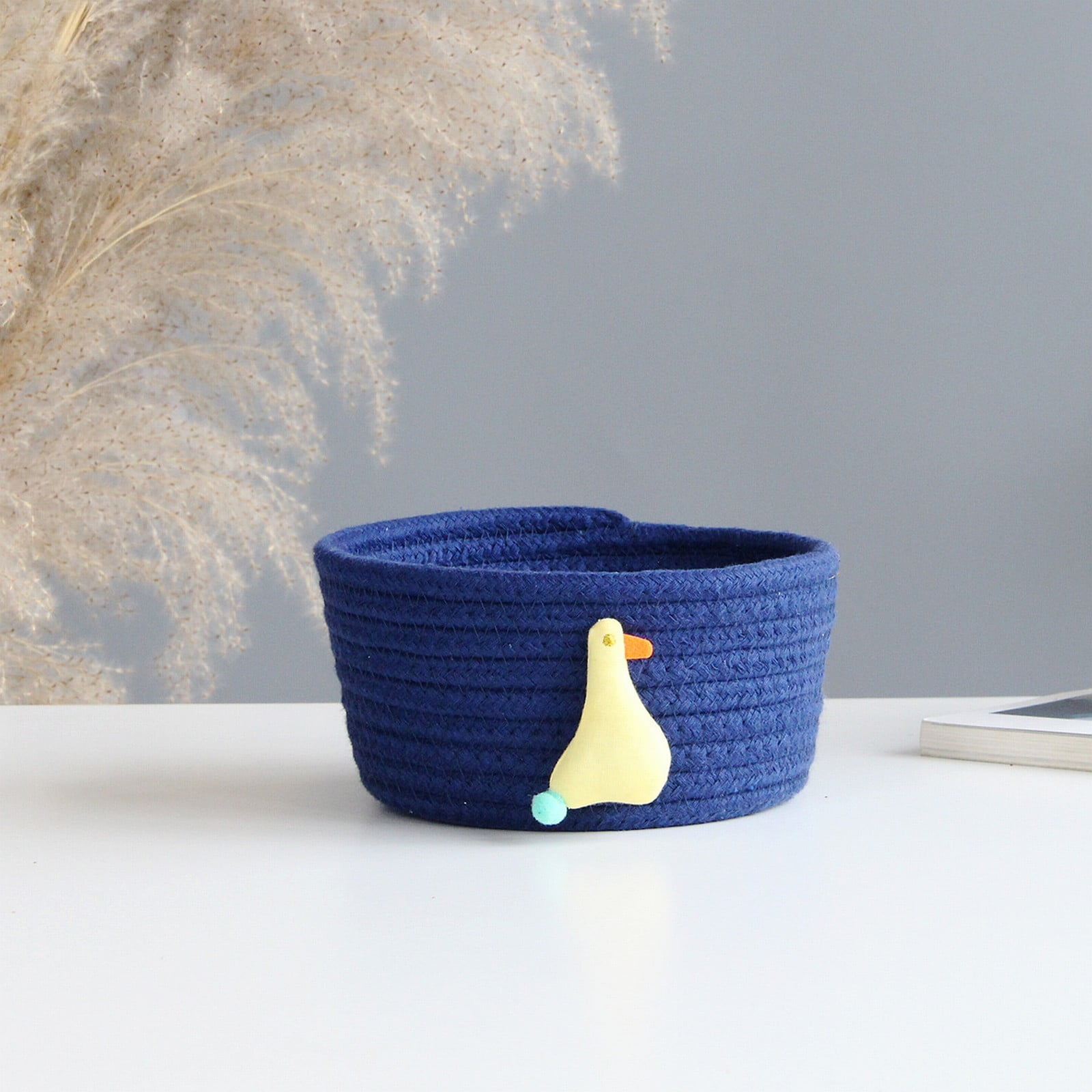 Uikceten 50% off Clear!Small Woven Basket Cute Blue Rope Basket Cotton ...