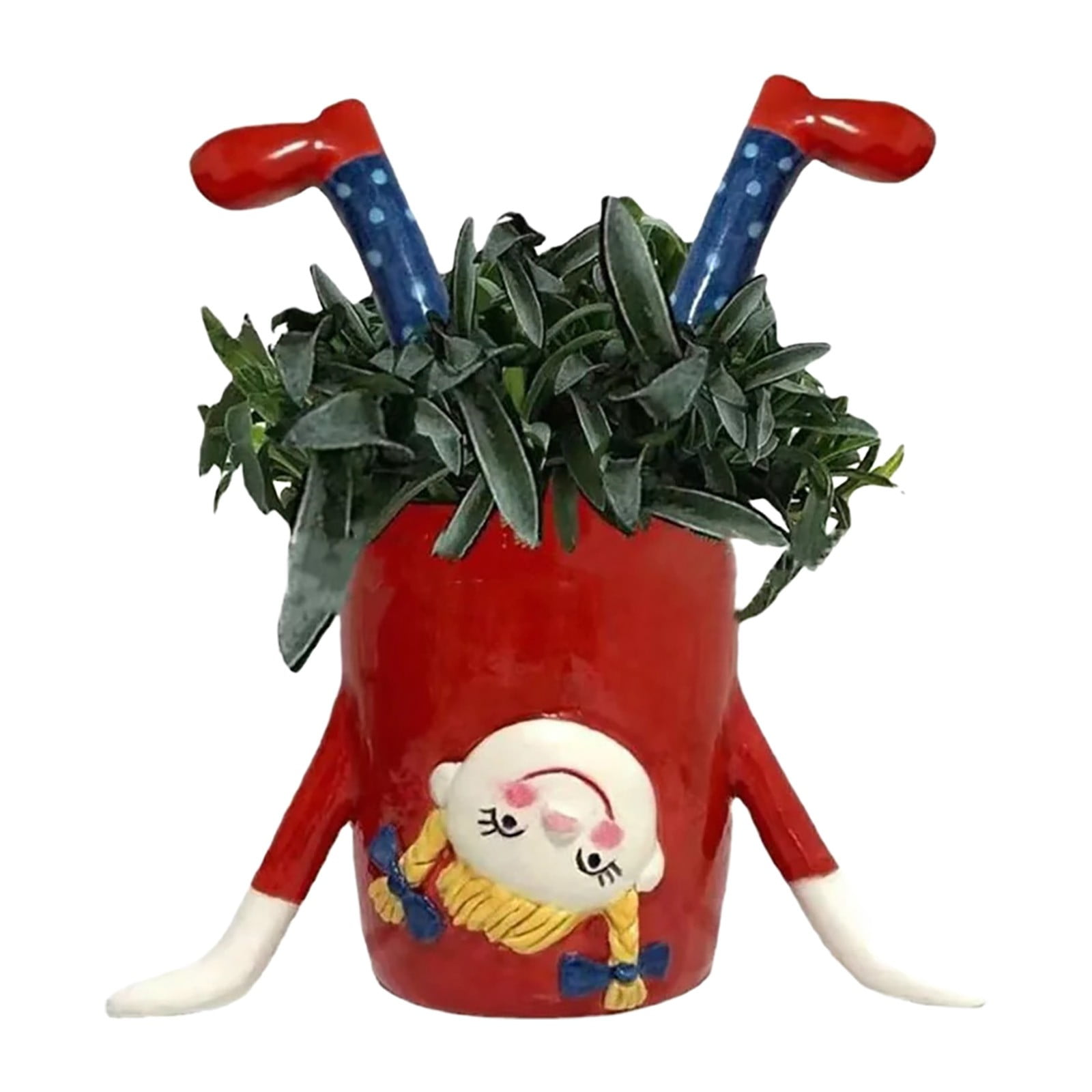 Uikceten Cute Girl Vase Creative Upside Down Flower Pot Decoration Fun ...