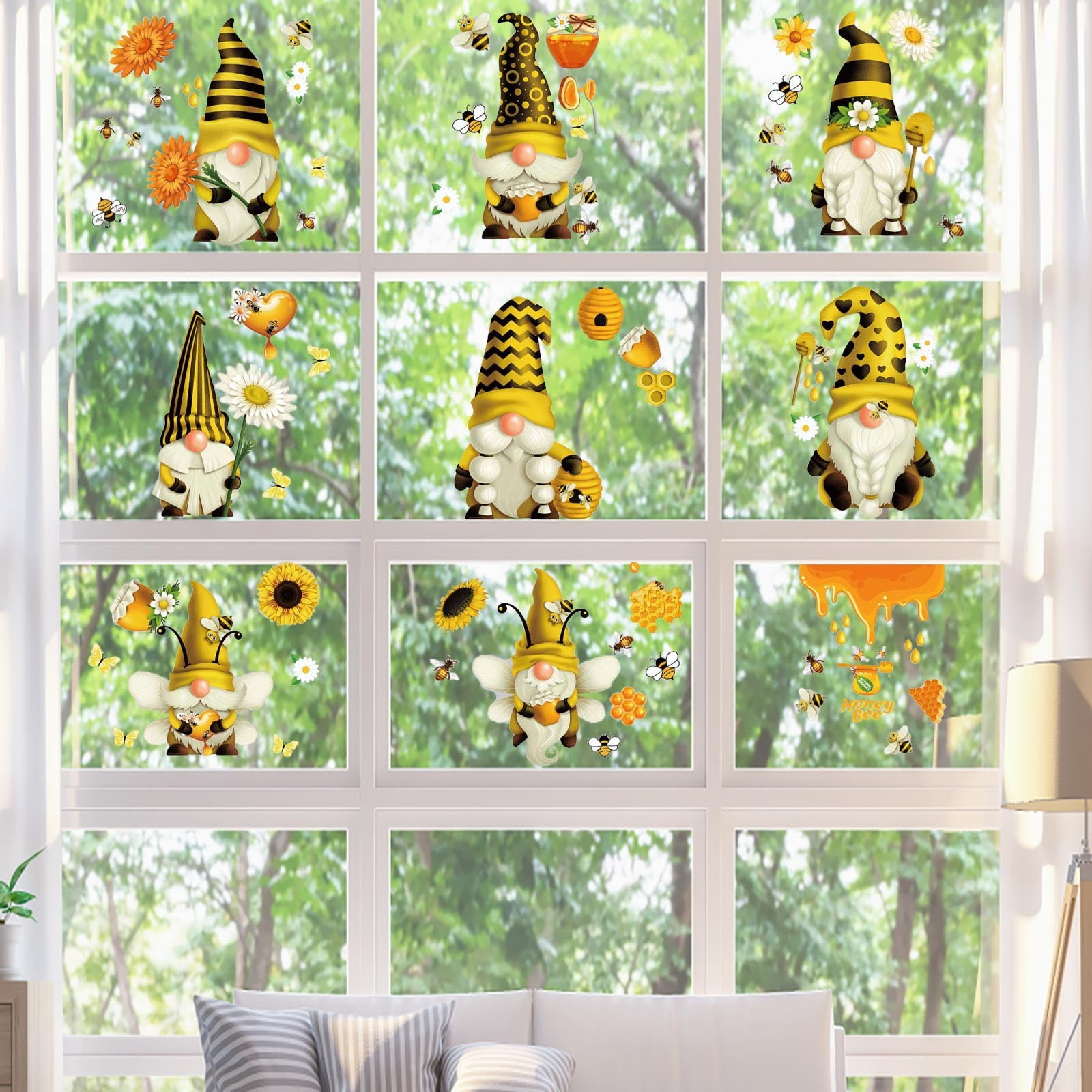 Uikceten Static Window Wall Sticker Decals For Summer Bee Themed ...