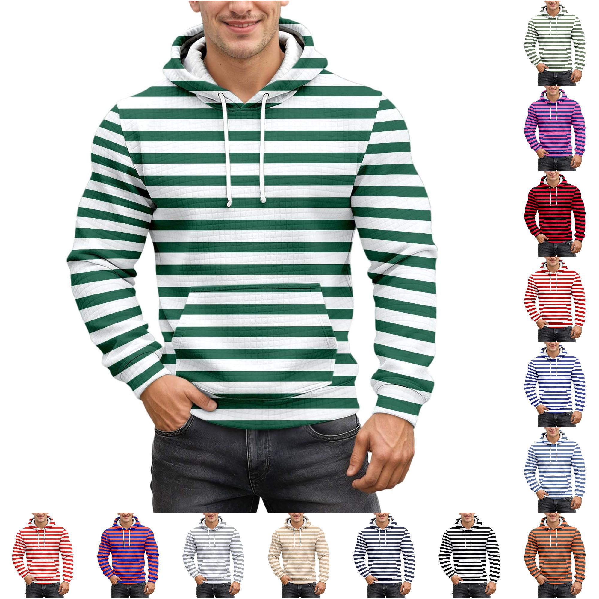 Uikmnh Warm Knit Hoodie with Striped Pattern for Casual Wear and ...