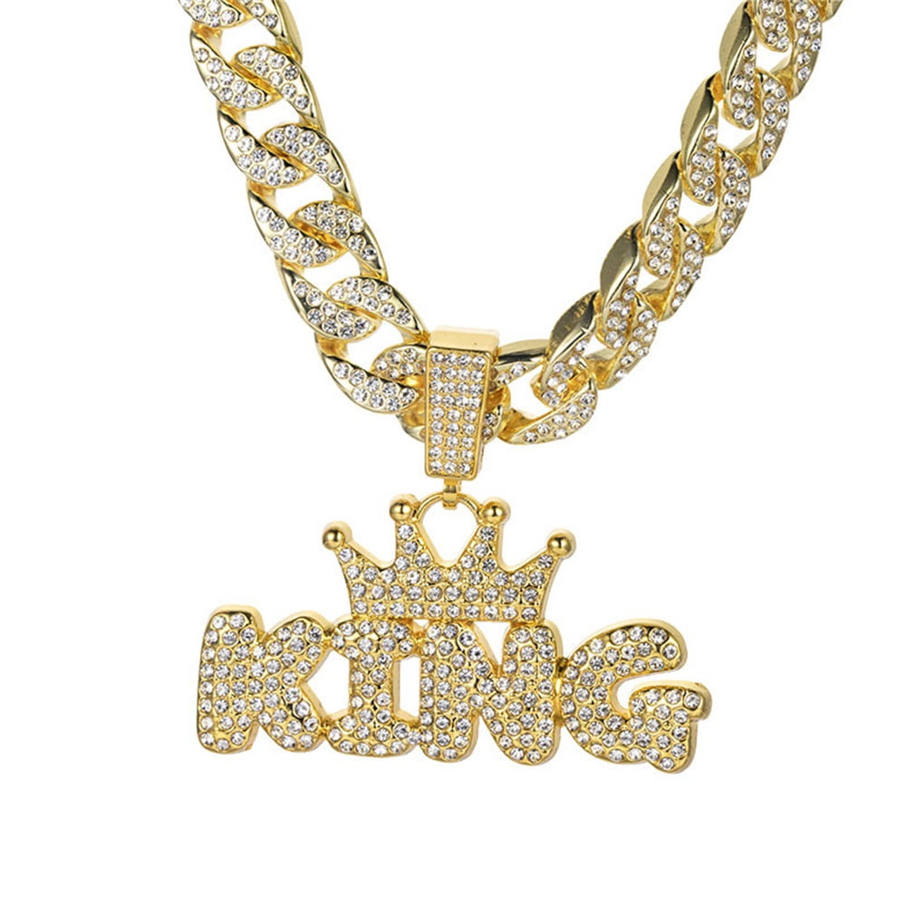 Uilita Cubic Zirconia Sparkling Hip Hop Necklace for Men 2025 Iced Out ...