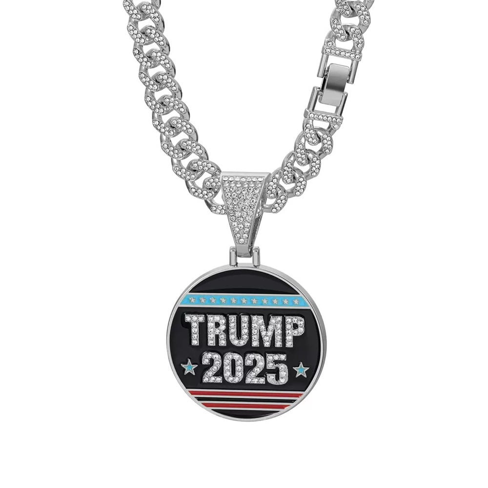 Uilita MAGA 2025 Pedant Necklaces For Men Jewelry Cuban Link Chain Gold ...