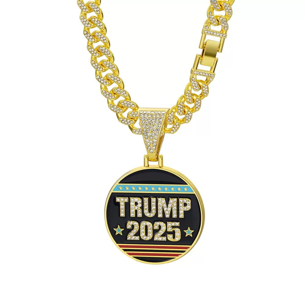 Uilita MAGA 2025 Pedant Necklaces For Men Jewelry Cuban Link Chain Gold ...