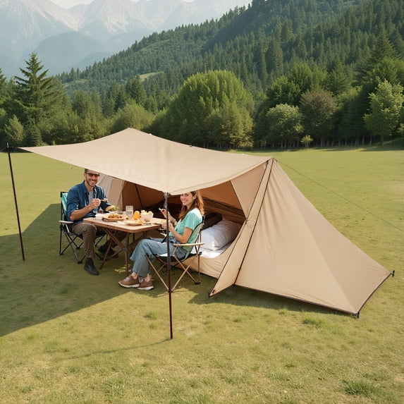 Uimoso Lightweight Camping Tent with Stove Jack & Poles for 2 Person ...