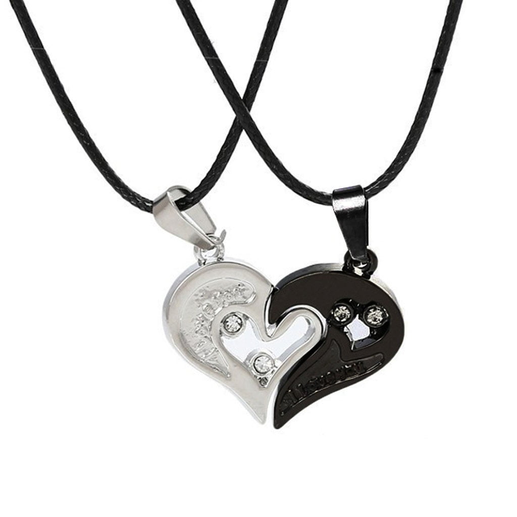 Uinagy Couple Stainless Steel Love Matching Pendant Necklace - Walmart.com