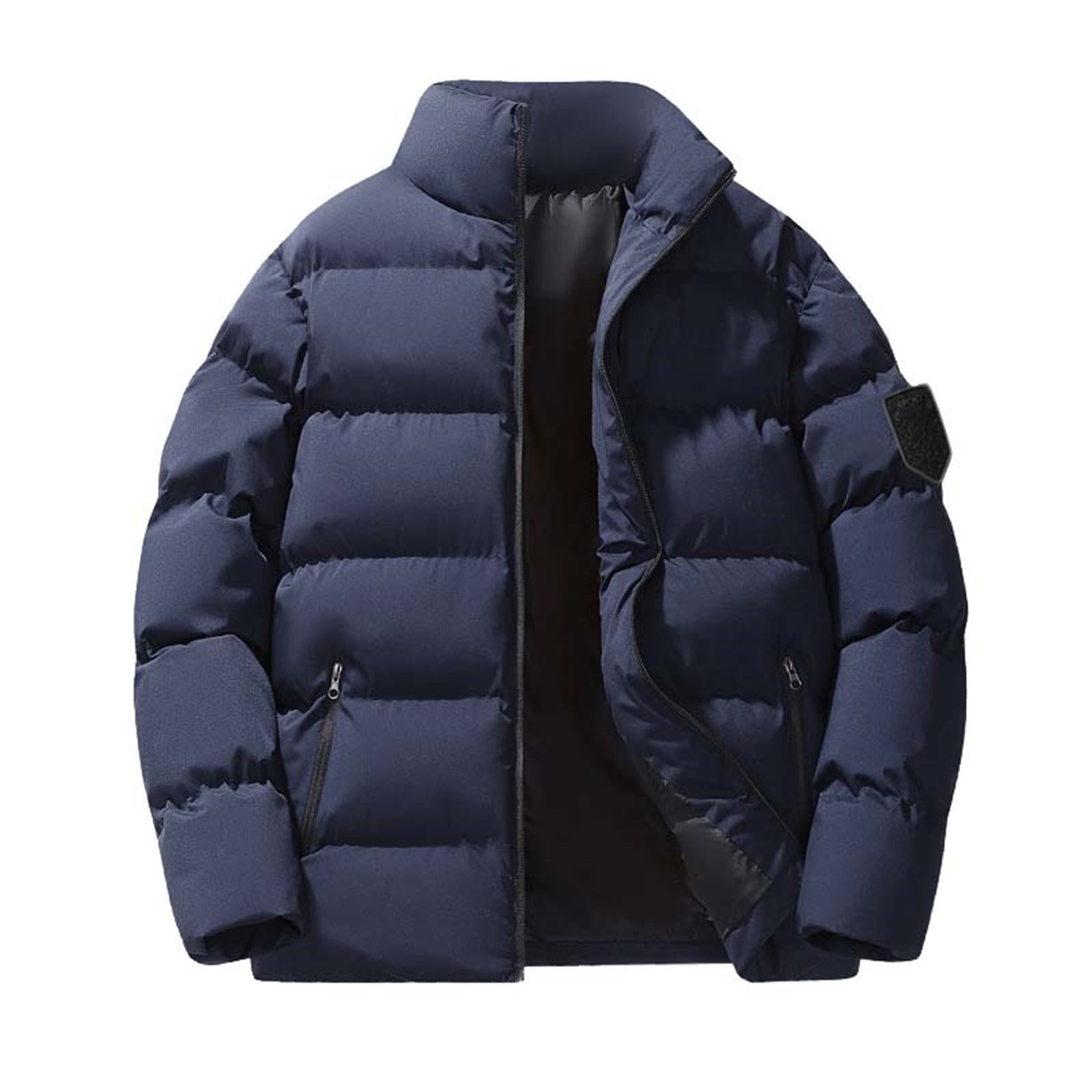 Uinagy Couples Cotton Jacket Puffer Coat Stand Collar Coat - Walmart.com