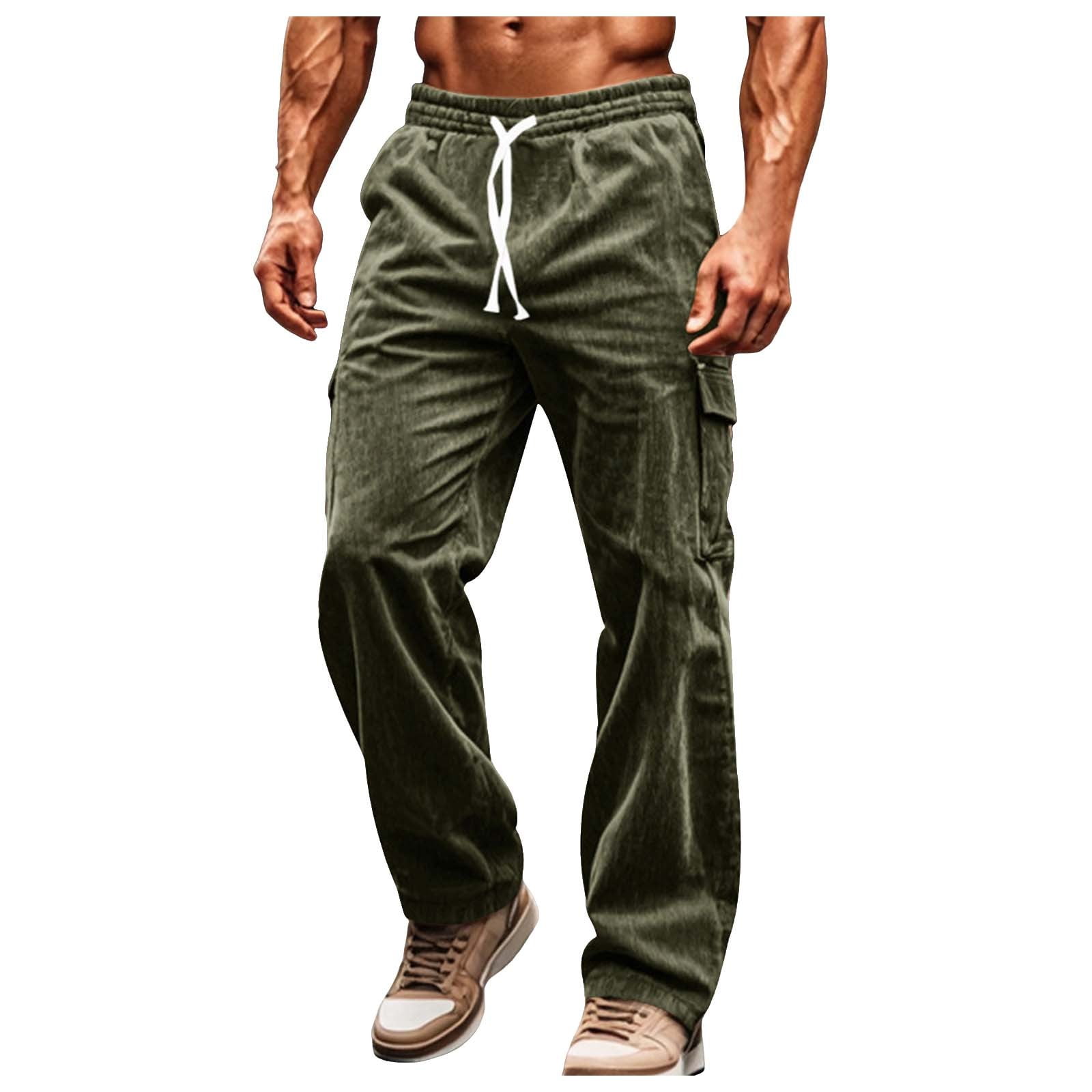 Uinagy Men's Corduroy Loose Multi-Pocket Straight Overalls - Walmart.com