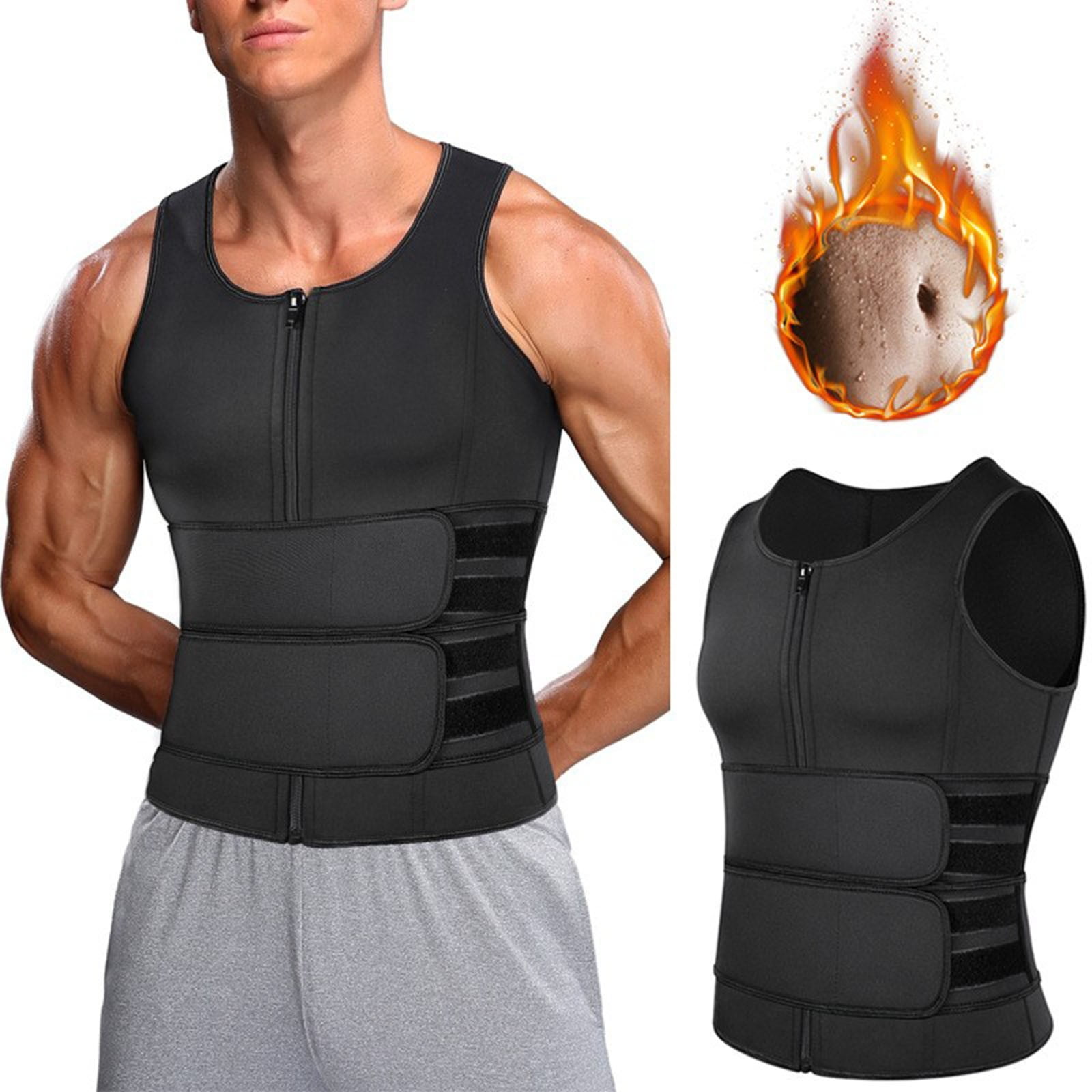 Uinagy Sauna Vest Waist Trainer for Mens Sauna Suit Double Body for ...
