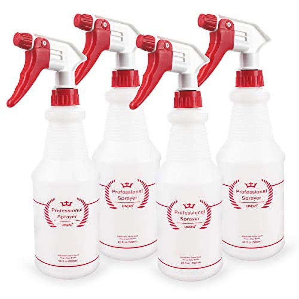 Uineko Plastic Spray Bottle (4 Pack, 16 Oz, All-Purpose) Heavy Duty ...