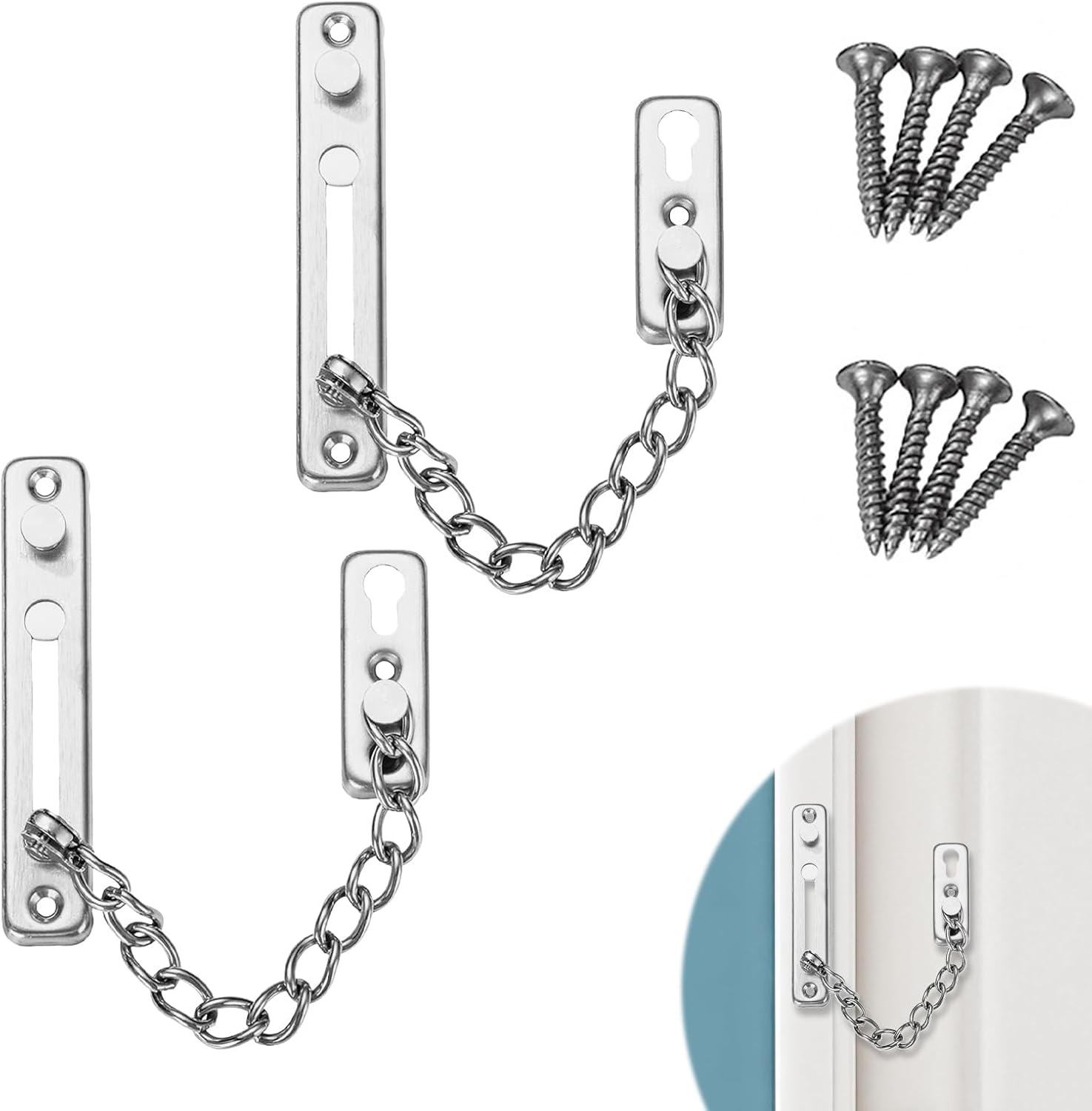 Uingual Door Chain Lock, Stainless Steel Chain Locks for Inside Door ...